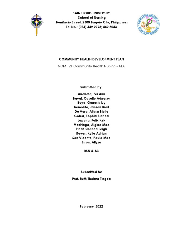 A3 Community Health Development Plan | PDF | Non Communicable Disease ...