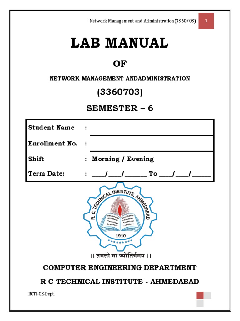 Lab Manual: (3360703) Semester - 6 | Download Free PDF | File Transfer ...