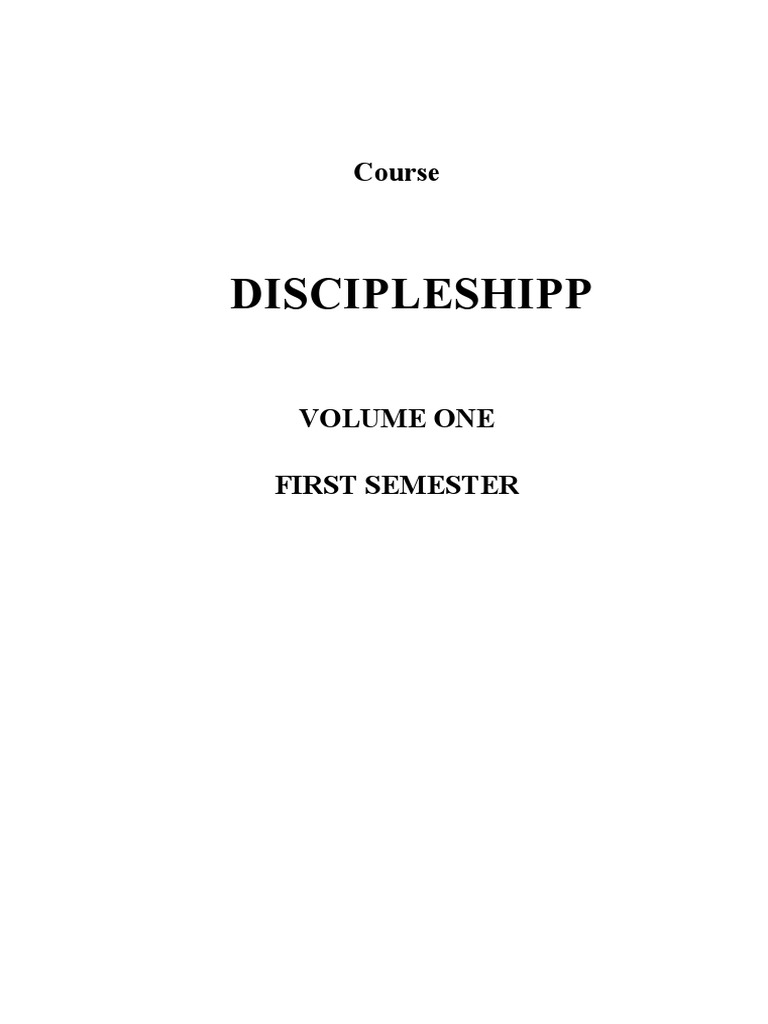 Discipleship-Vol 1 | PDF | Jesus | Disciple (Christianity)