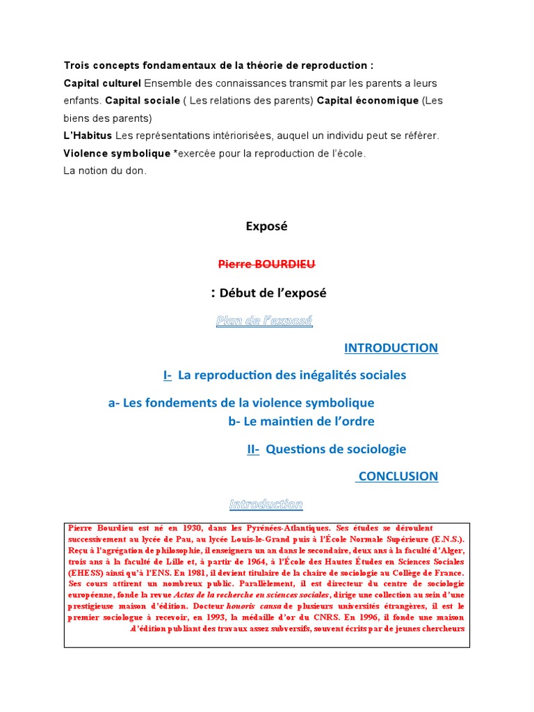 P Bourdieu 1 | PDF | Pédagogie