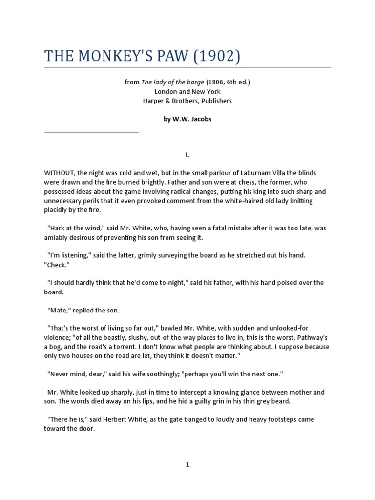 The Monkey's Paw | PDF