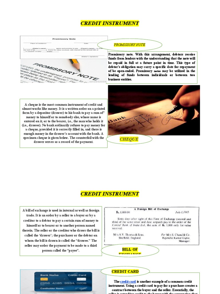Credit Instrument | PDF | Finance & Money Management | Credit