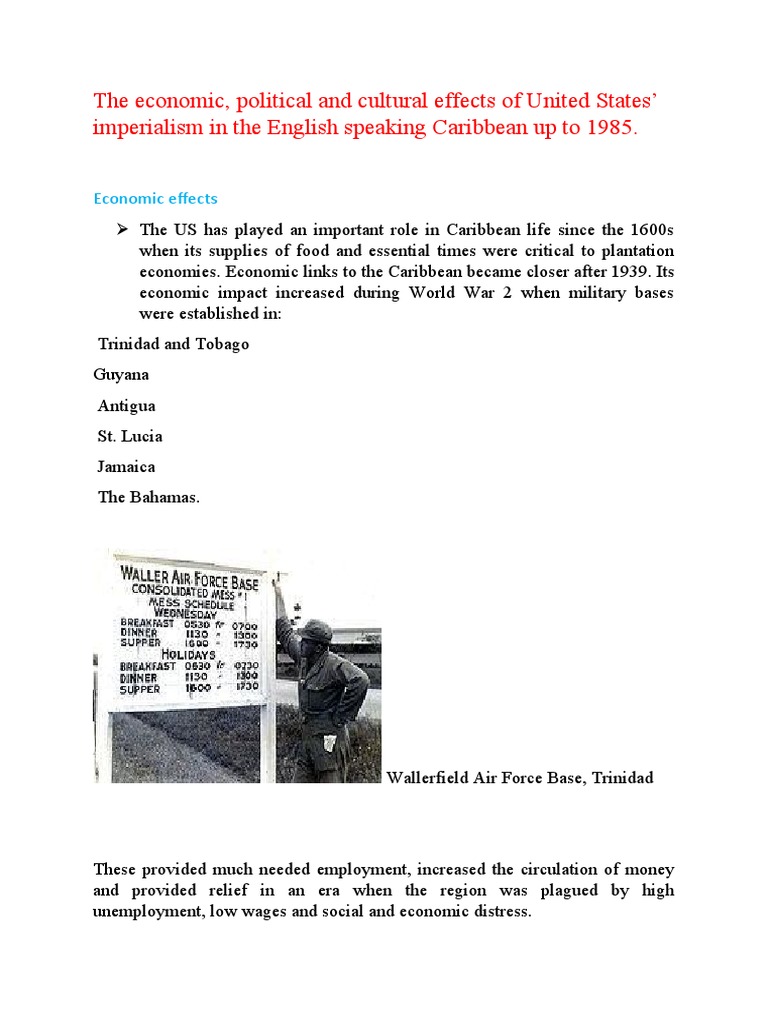 US Imperialism's Impact on Caribbean Culture | PDF | Caribbean ...
