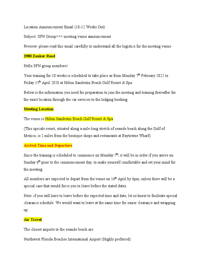 2980 Zanker Road: Arrival Time and Departure | PDF