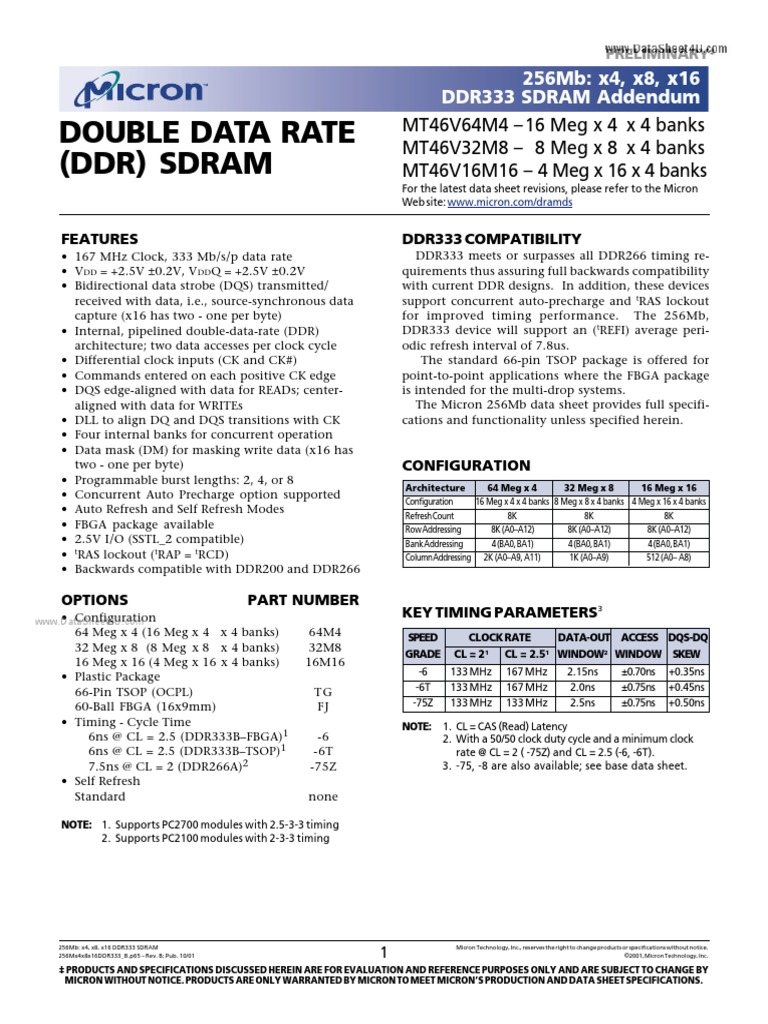 Double Data Rate (DDR) Sdram | PDF | Electrical Engineering | Computer ...