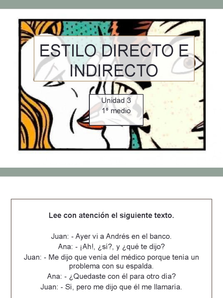 Estilo Directo e Indirecto | PDF | Oración (Lingüística) | Verbo