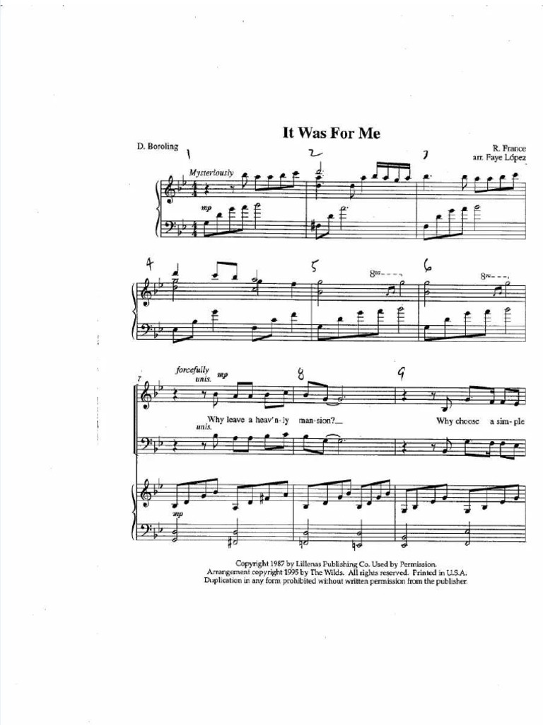It Was For Me SATB | PDF