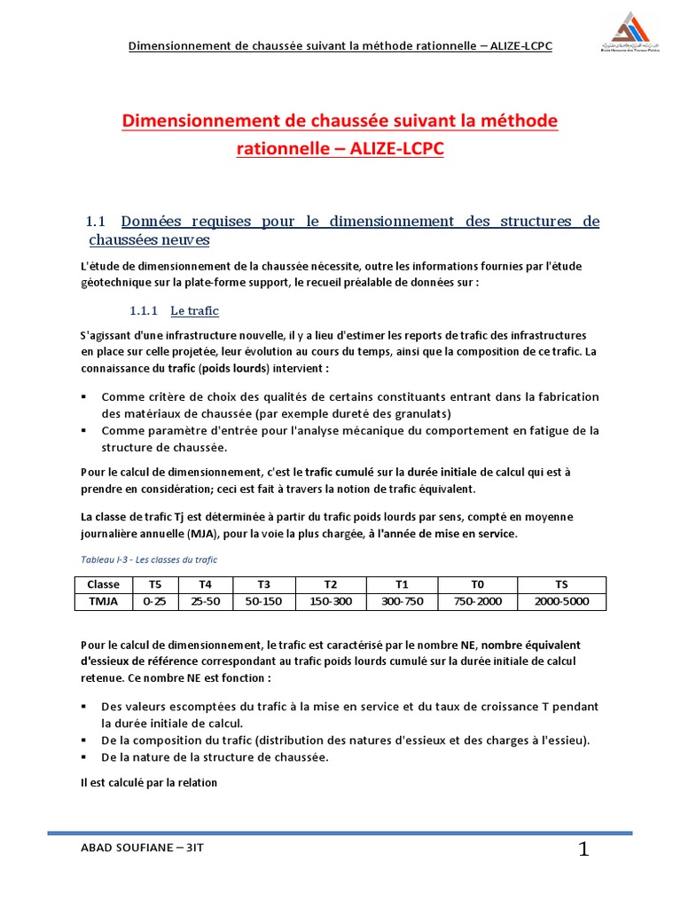 Petit Guide Pratique Dimensionnement Chaussée Méthode Rationnelle ALIZE-LCPC | PDF | Fatigue ...