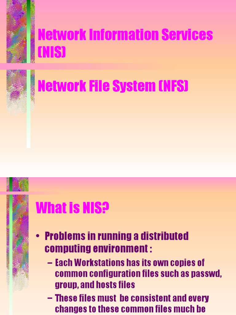 Network Information Services (NIS) Network File System (NFS) | PDF ...