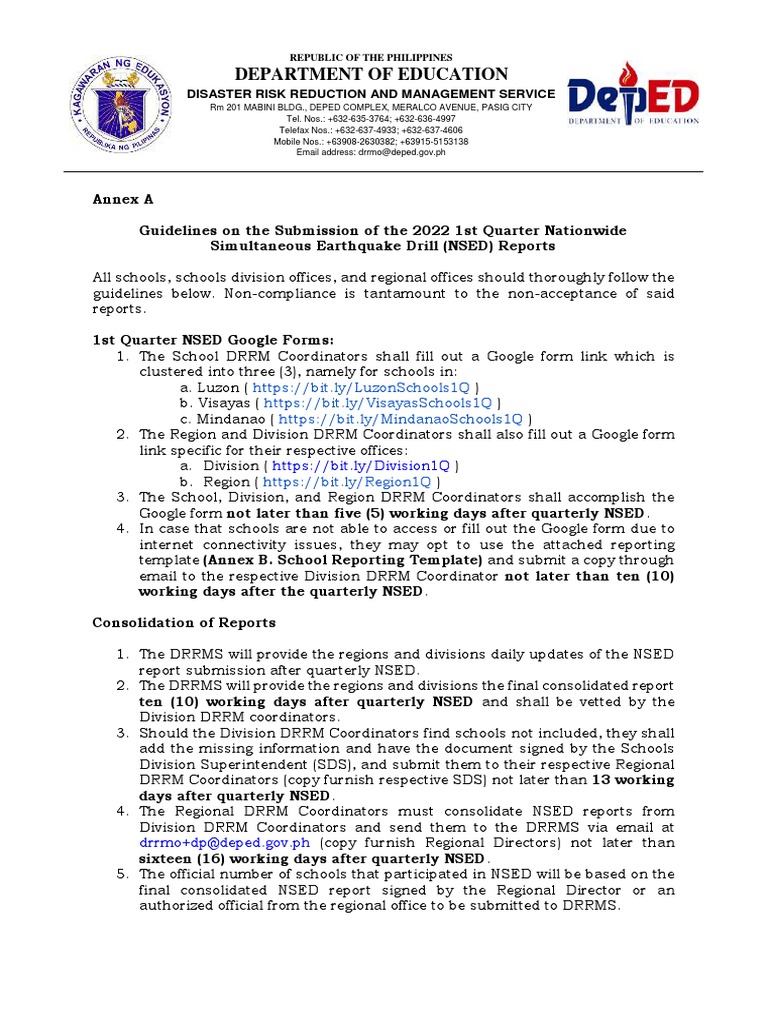 Department of Education: Disaster Risk Reduction and Management Service ...