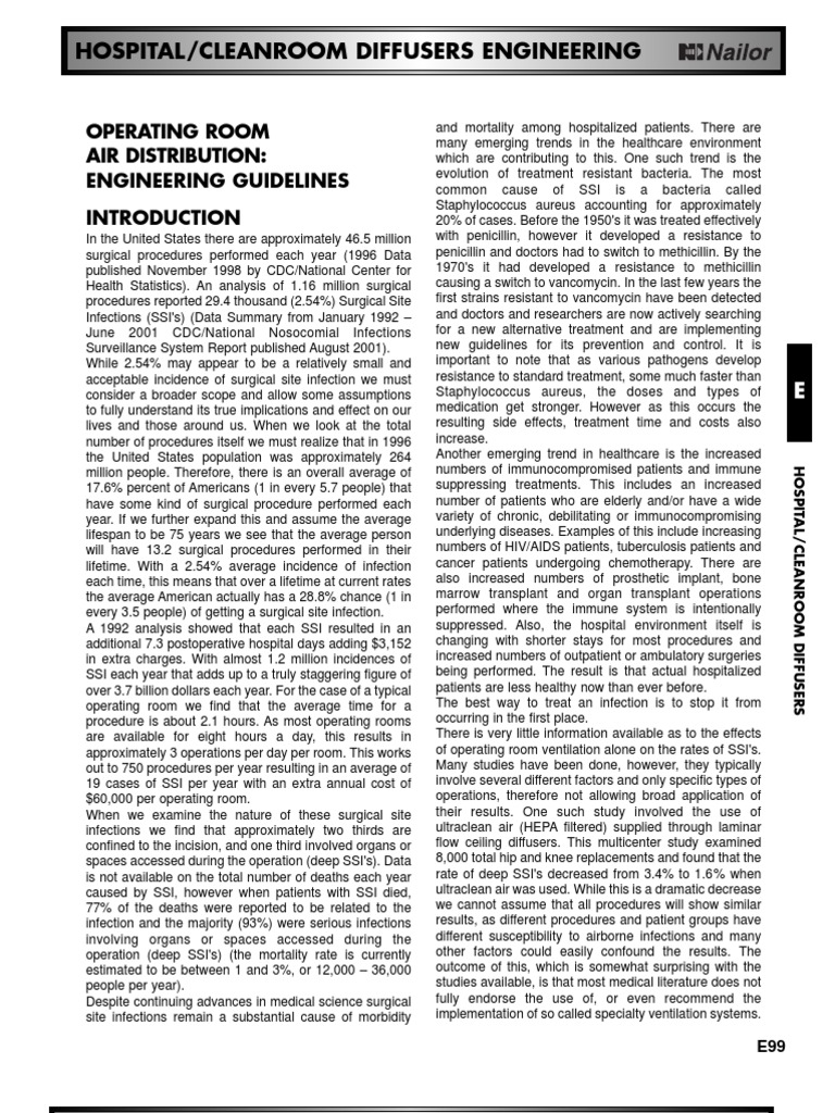 Hospital Diffusers Engineering | Download Free PDF | Surgery | Laminar Flow