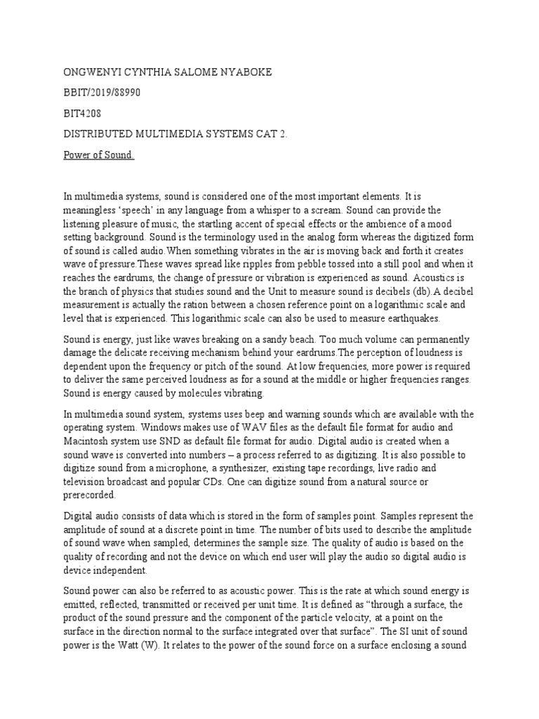 The Power of Sound in Multimedia | PDF | Sound | Power (Physics)