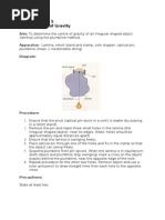Lab Report (Centre of Gravity) | Center Of Mass | Density