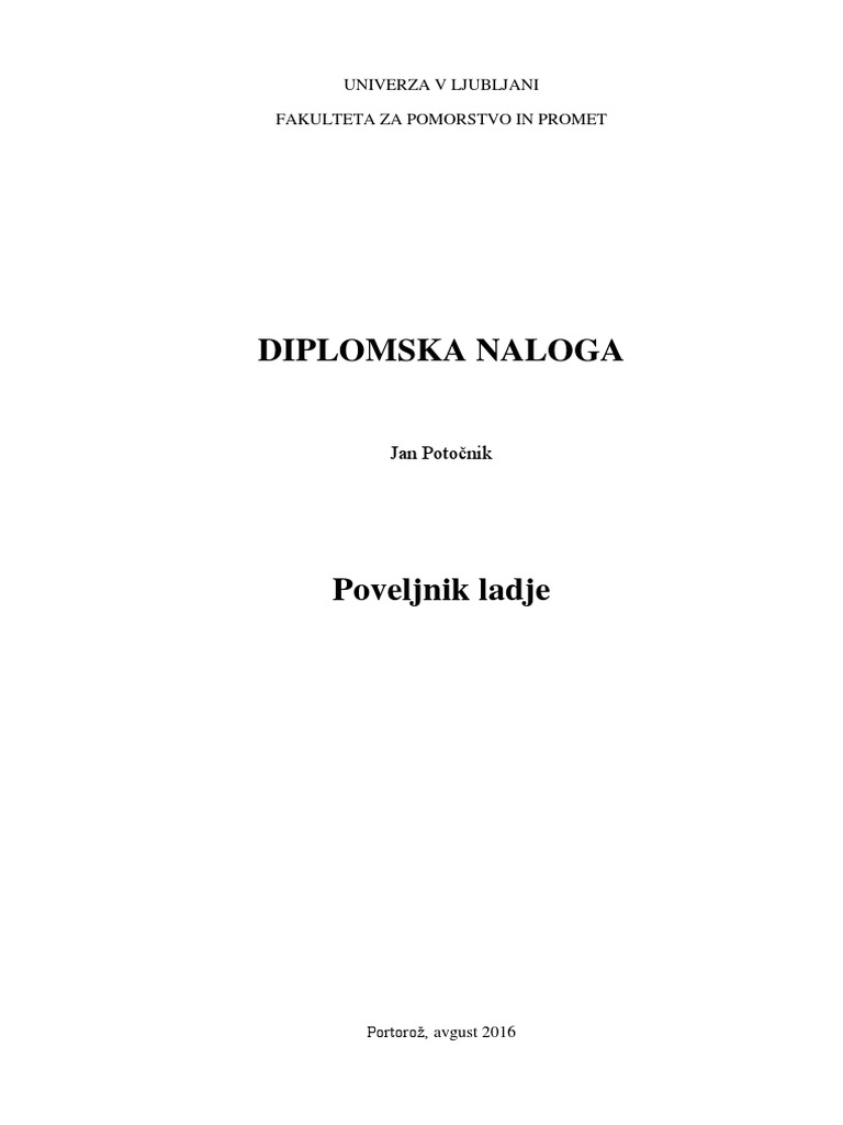 DIPLOMSKA NALOGA - Primer Za Izdelavo | PDF