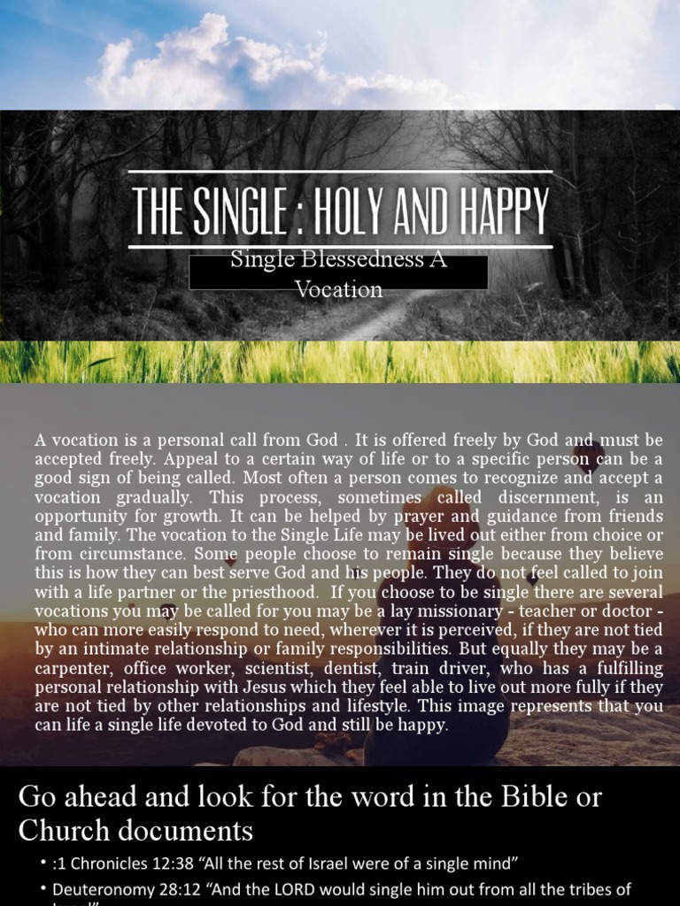 Single Blessedness A Vocation | PDF | Catholic Church | God