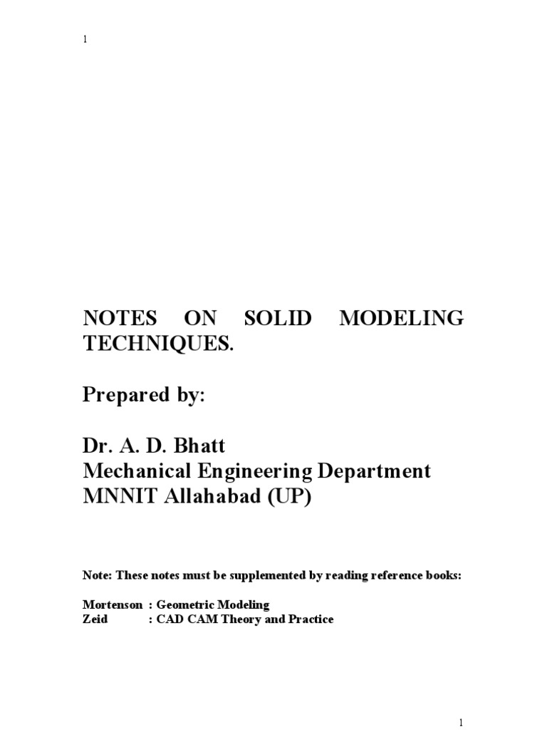Notes On Solid Modeling Techniques | Download Free PDF | Vertex ...