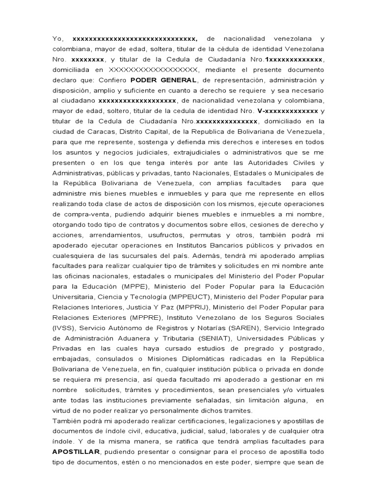Poder Apostilla | PDF | Justicia | Venezuela