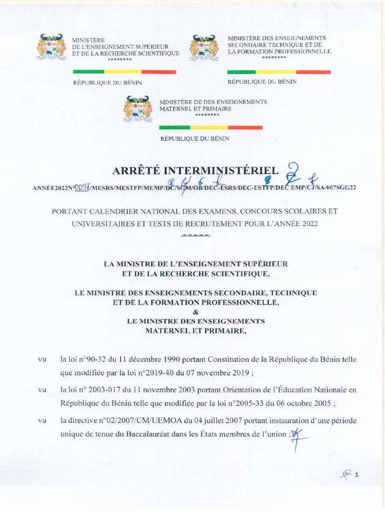 Arrete Interministeriel n0097 PDF | PDF