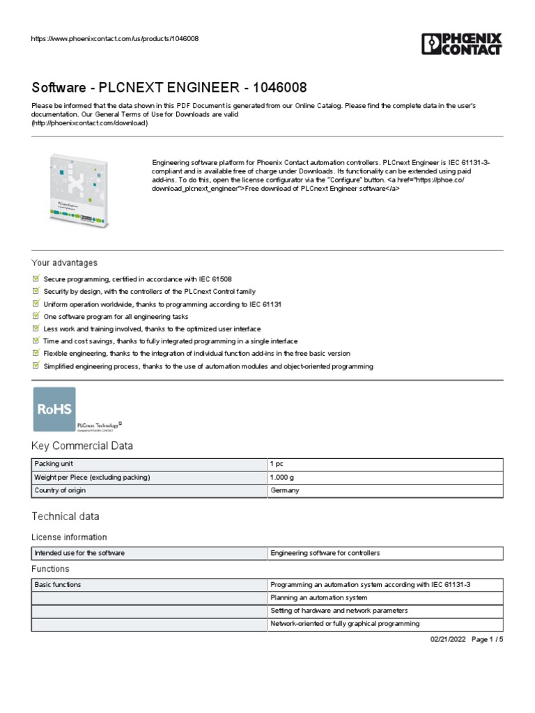 Software - PLCNEXT ENGINEER - 1046008: Your Advantages | PDF | Software ...