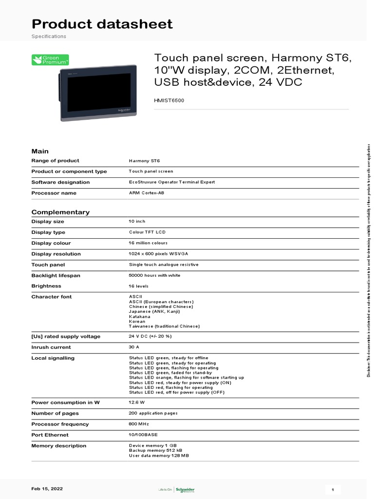 Harmony ST6 - HMIST6500 | PDF | Touchscreen | Manufactured Goods