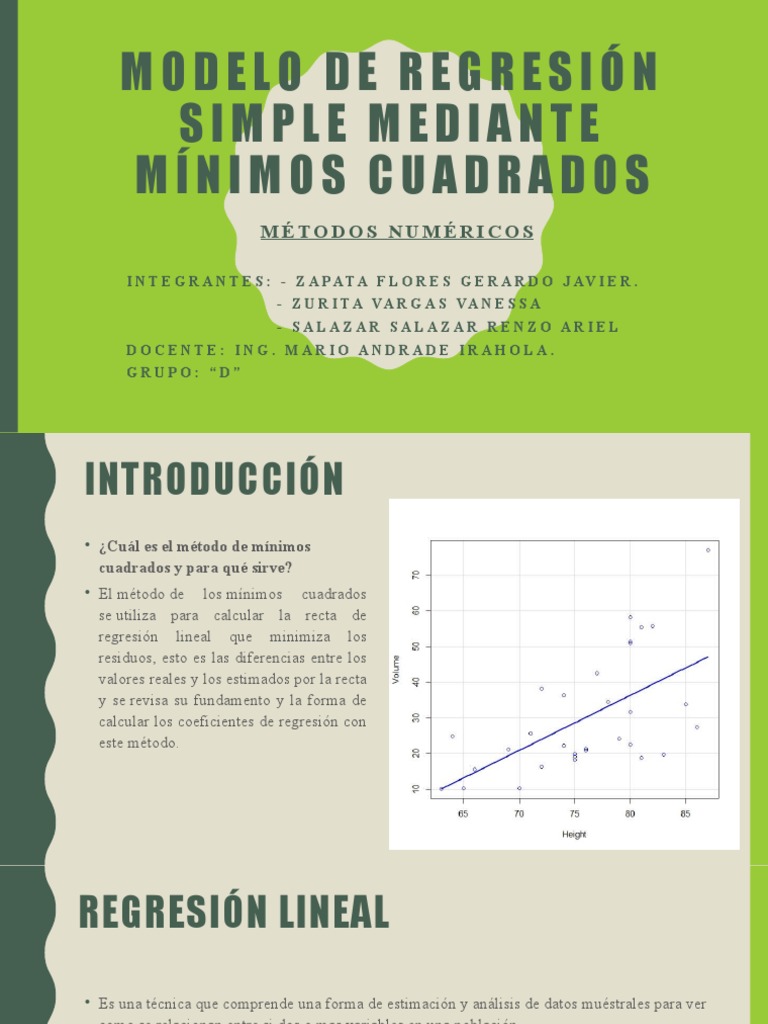 Modelo de Regresión Simple Mediante Mínimos Cuadrados | PDF | Mínimos cuadrados | Análisis de ...
