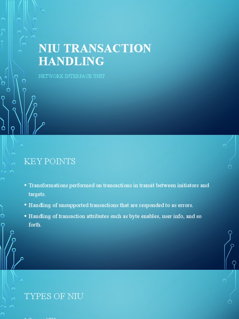 NIU Transaction Handling | PDF | Network Socket | Quality Of Service