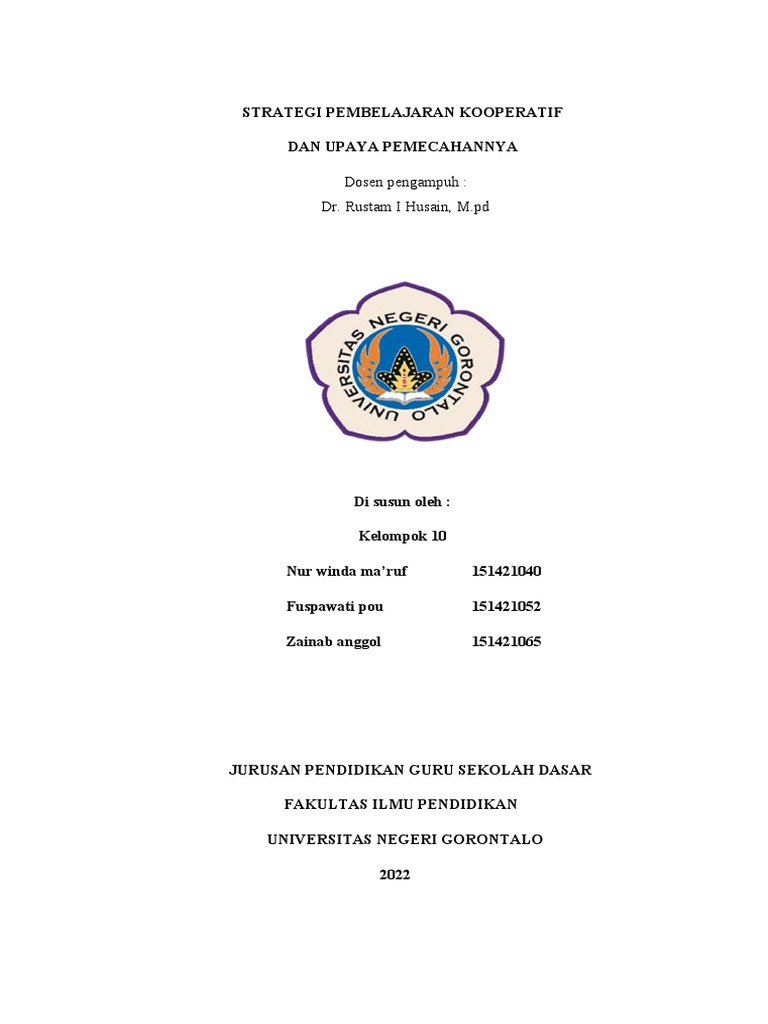 Strategi Pembelajaran Kooperatif dan Upaya Pemecahannya | PDF Strategi Pembelajaran Kooperatif dan Upaya Pemecahannya | PDF