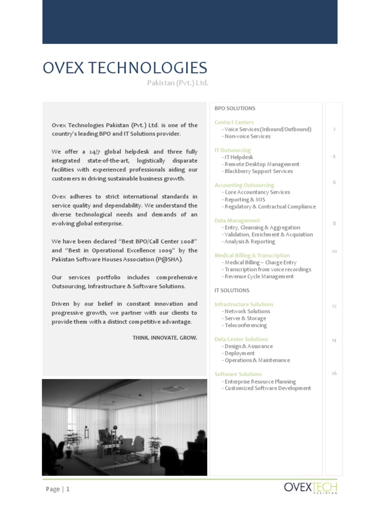 Ovex Tech | PDF | Data Center | Call Centre