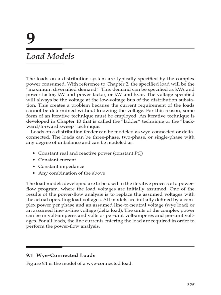Load Models: 9.1 Wye-Connected Loads | PDF | Electrical Impedance ...