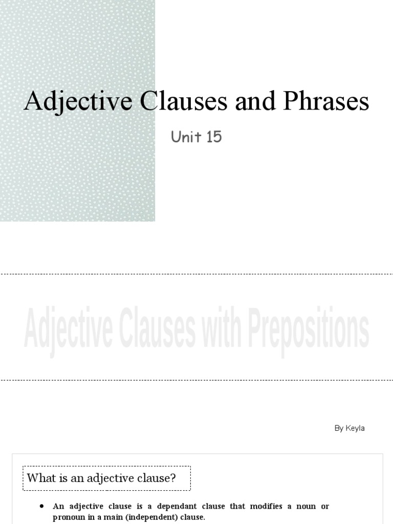 Grammar Guide: Adjective Clauses | PDF | Language Arts & Discipline