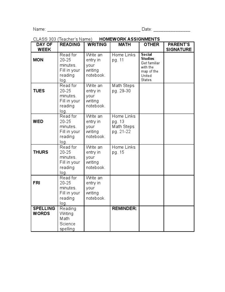 Weekly Homework Assignments 303 | PDF