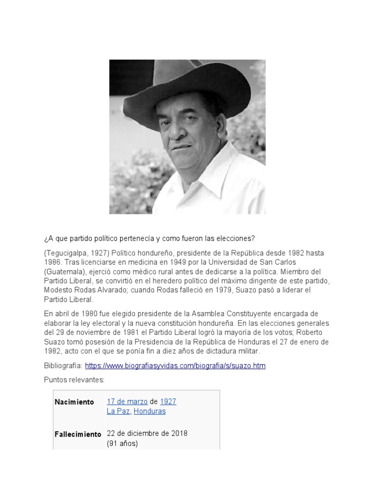 Roberto Suazo Cordova | PDF | Gobierno