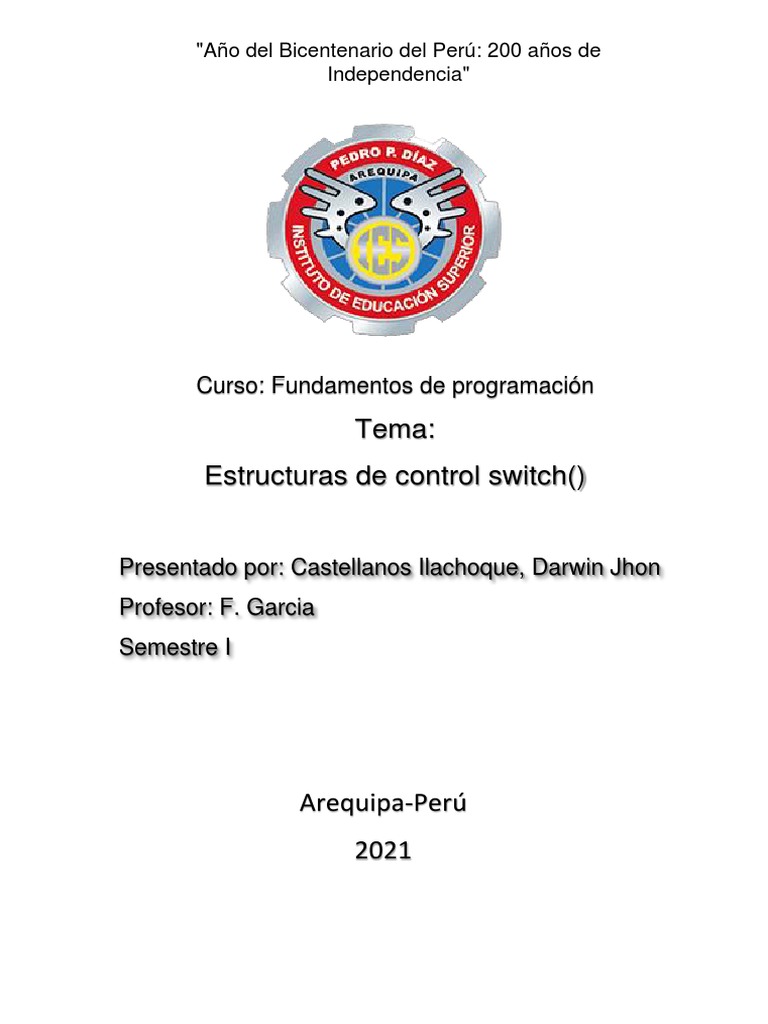 Estructura de Control Switch | PDF | Métodos y materiales de enseñanza ... Estructura de Control Switch | PDF | Métodos y materiales de enseñanza ...