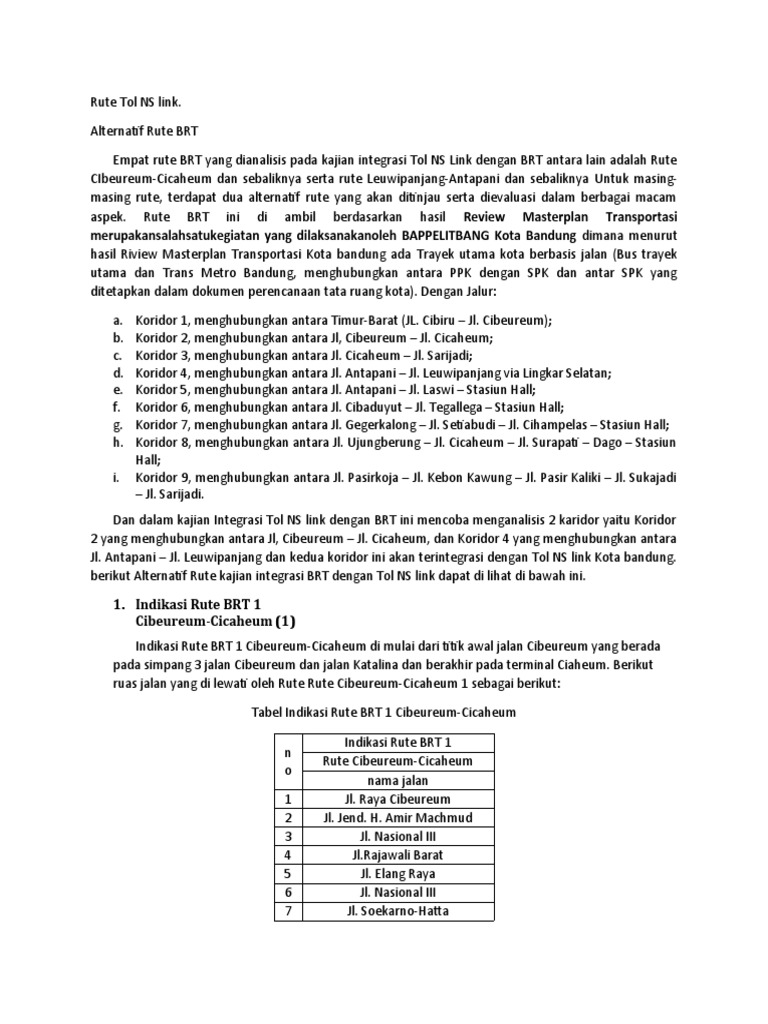 Rute BRT Indikasi | PDF
