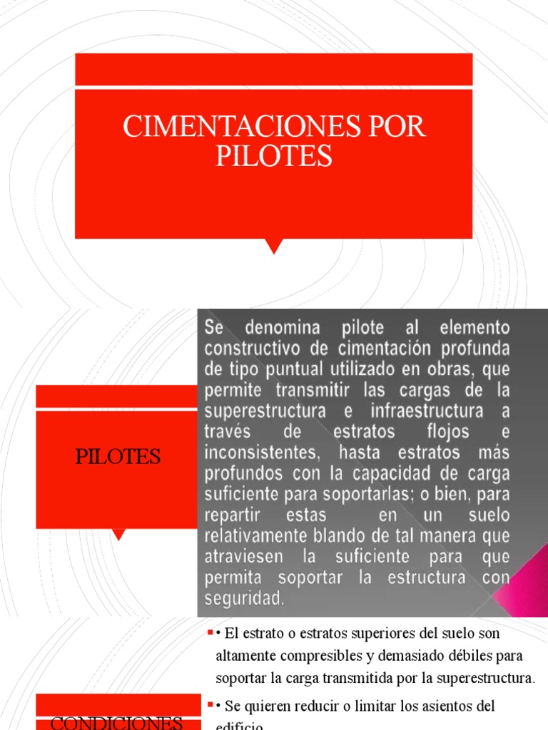 Cimentación por Pilotes: Tipos y Condiciones | PDF | Fundación profunda ...