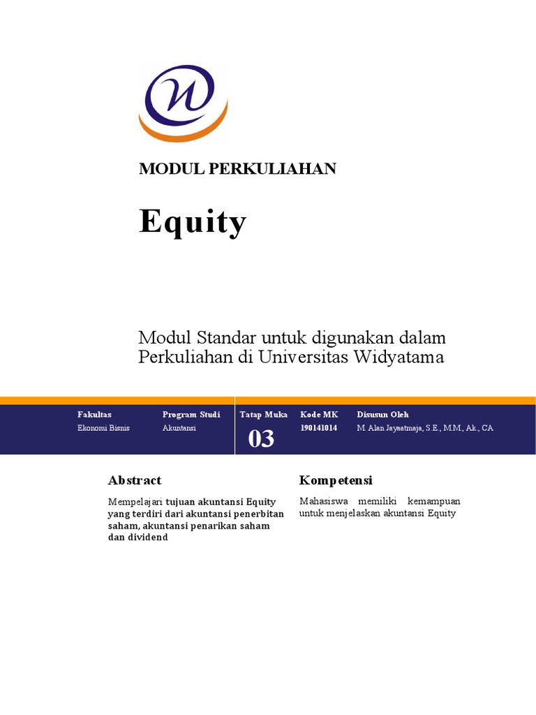 Modul Akuntansi Equity | PDF
