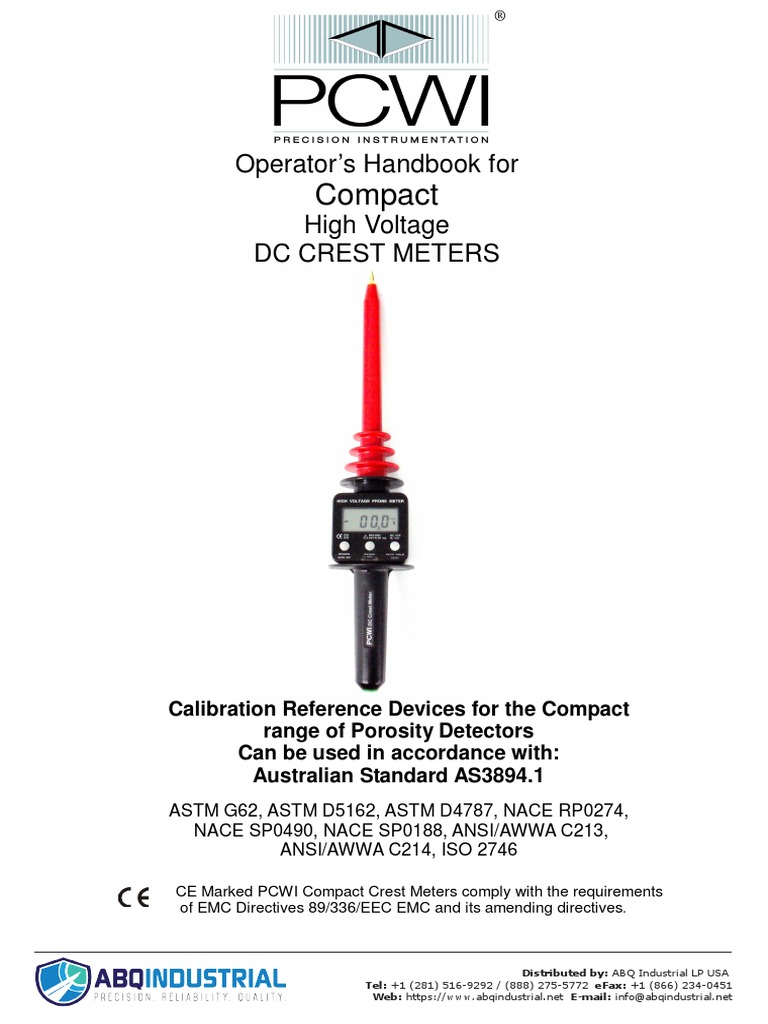 PCWI DCCREST High Voltage Pulse Crest Meter Instruction Manual | PDF ...