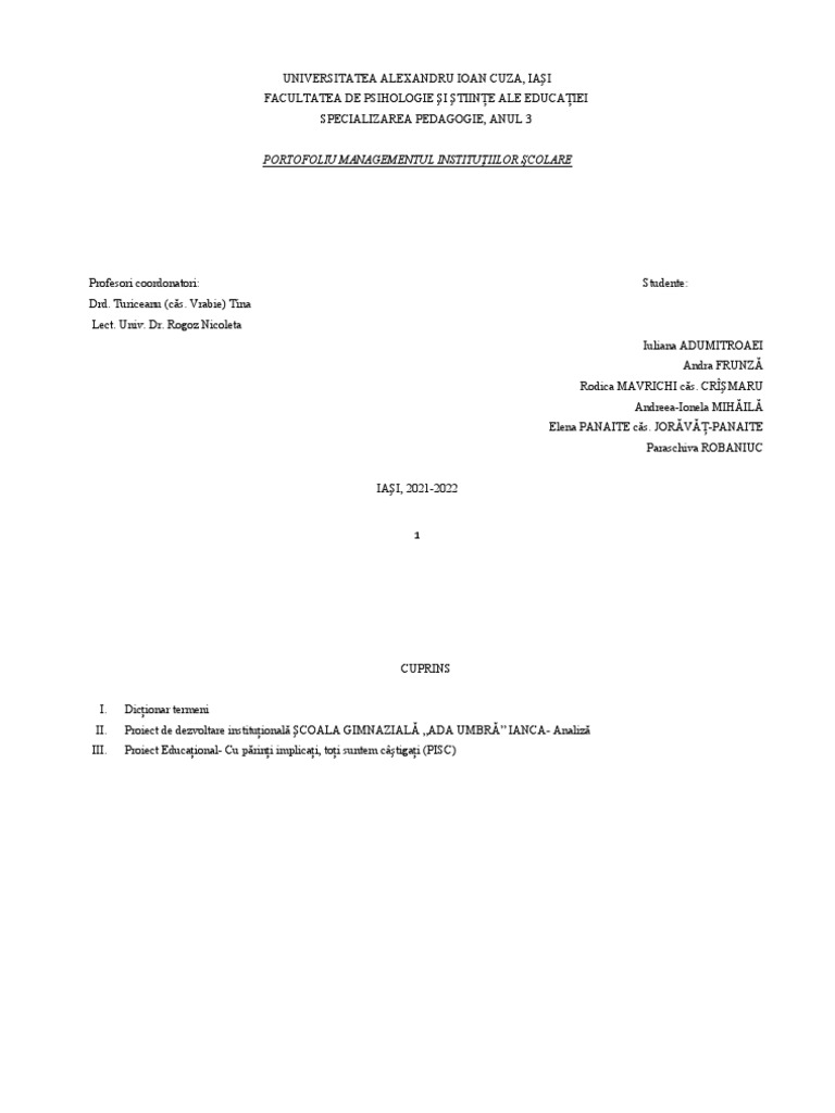 Analiză Proiect Final | PDF