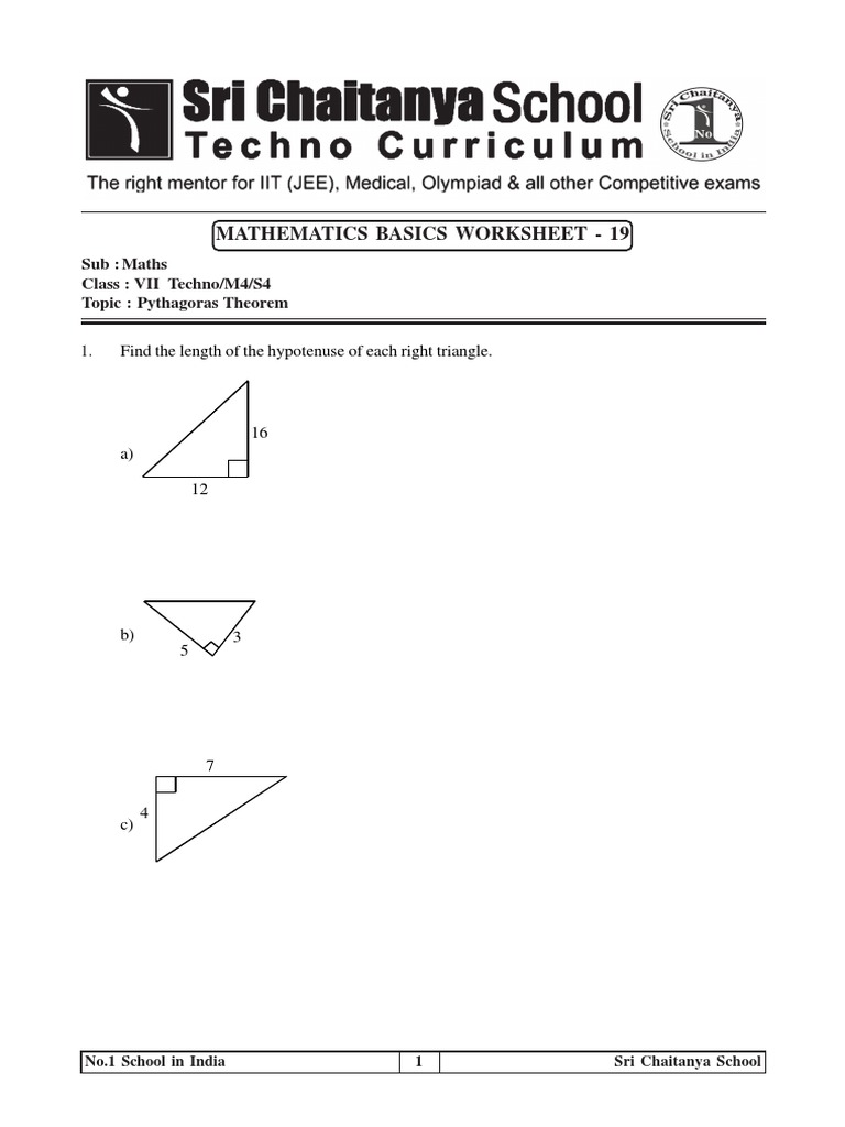 Vii Maths Basic Work Sheet - 19 | PDF