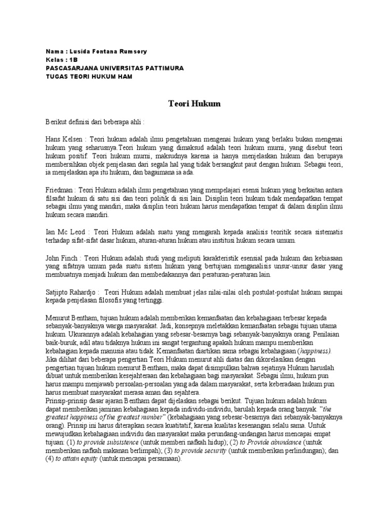 Teori Hukum Ham | PDF
