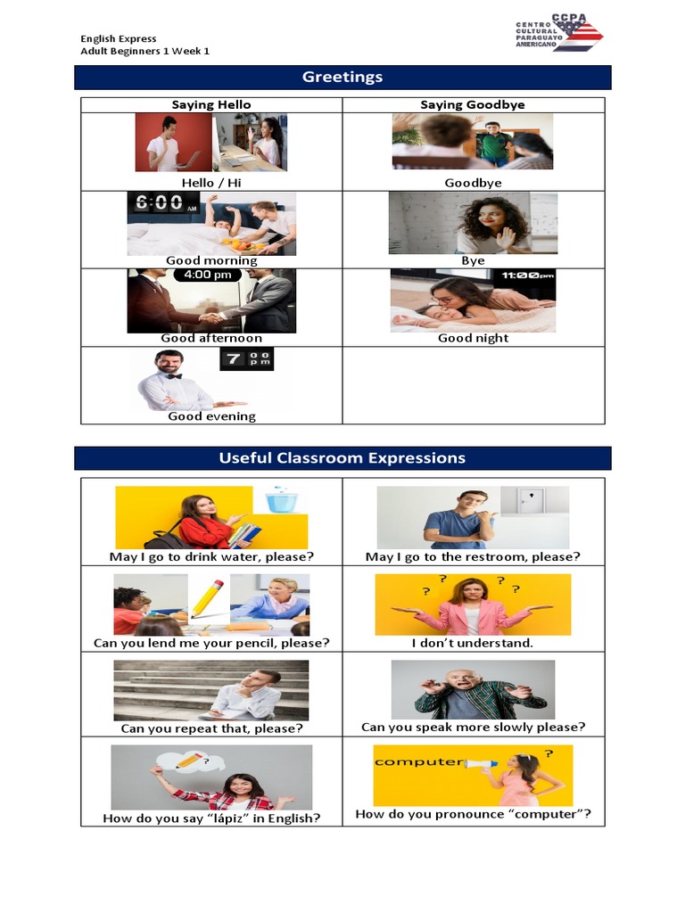 English Express Adult Beginners 1 Week 1 | PDF