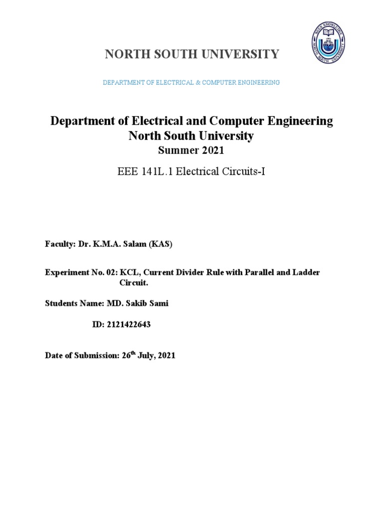 Eee Lab Report 2 Download Free Pdf Series And Parallel Circuits