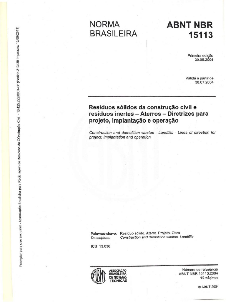 Abnt NBR 15113 | PDF