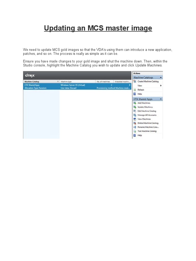 Update MCS Master Image Guide | PDF | Technology & Engineering