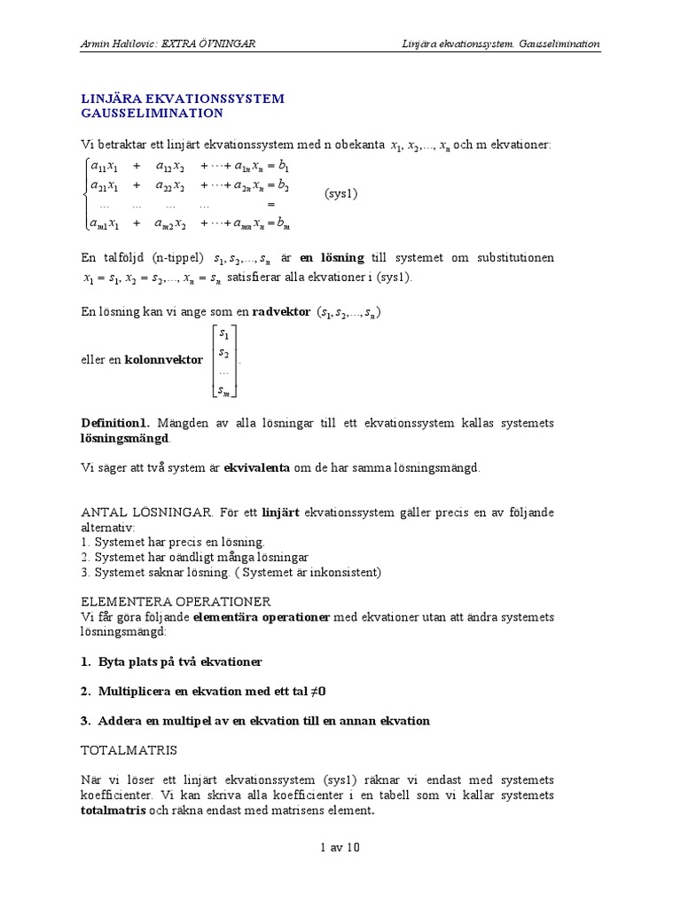 GAUSSELIMINATION | PDF