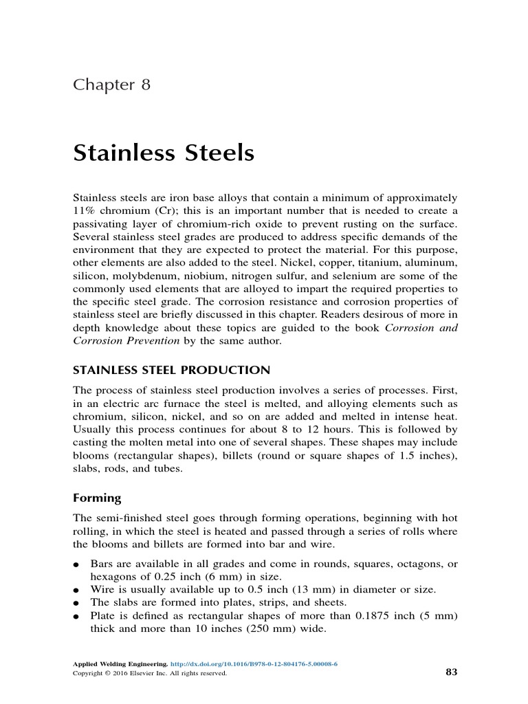 Chapter 8 - Stainless Steels - 2016 - Applied Welding Engineering | PDF ...