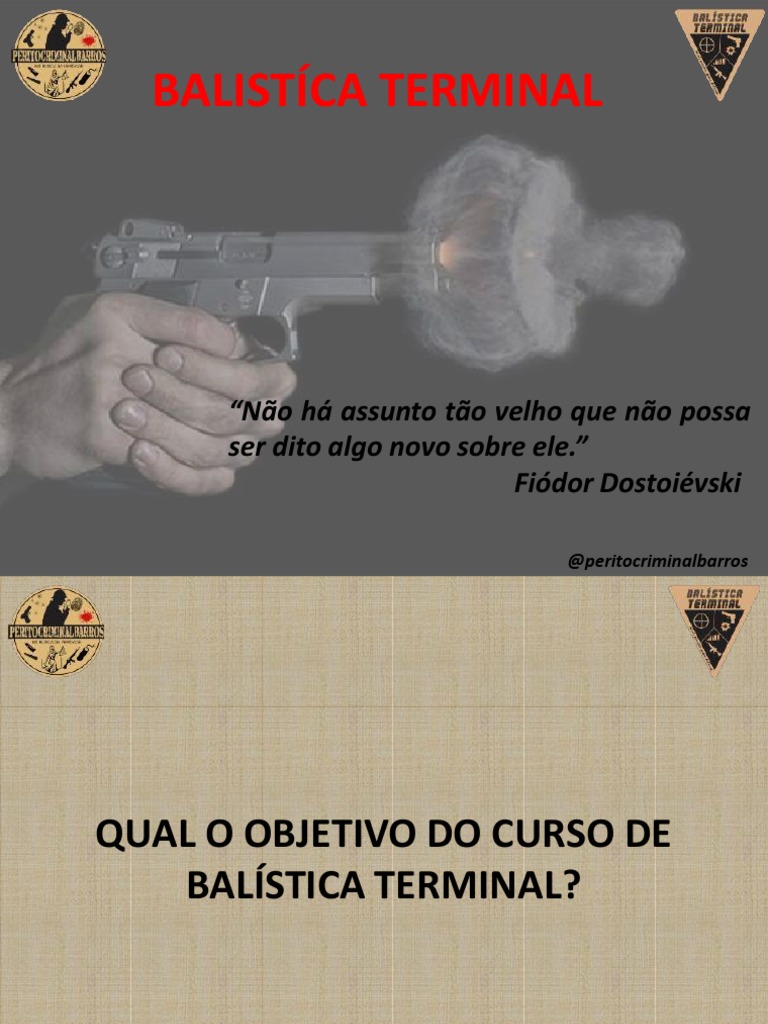 Apresentação Balística Terminal 2020 - Alunoss | PDF | Força | Projéteis