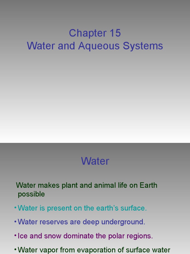 Water Properties and Aqueous Solutions | PDF | Properties Of Water ...