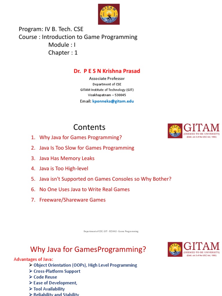 PPT-Module - I - Chapter 1 - Introduction To Game Programming | Download Free PDF | Java ...