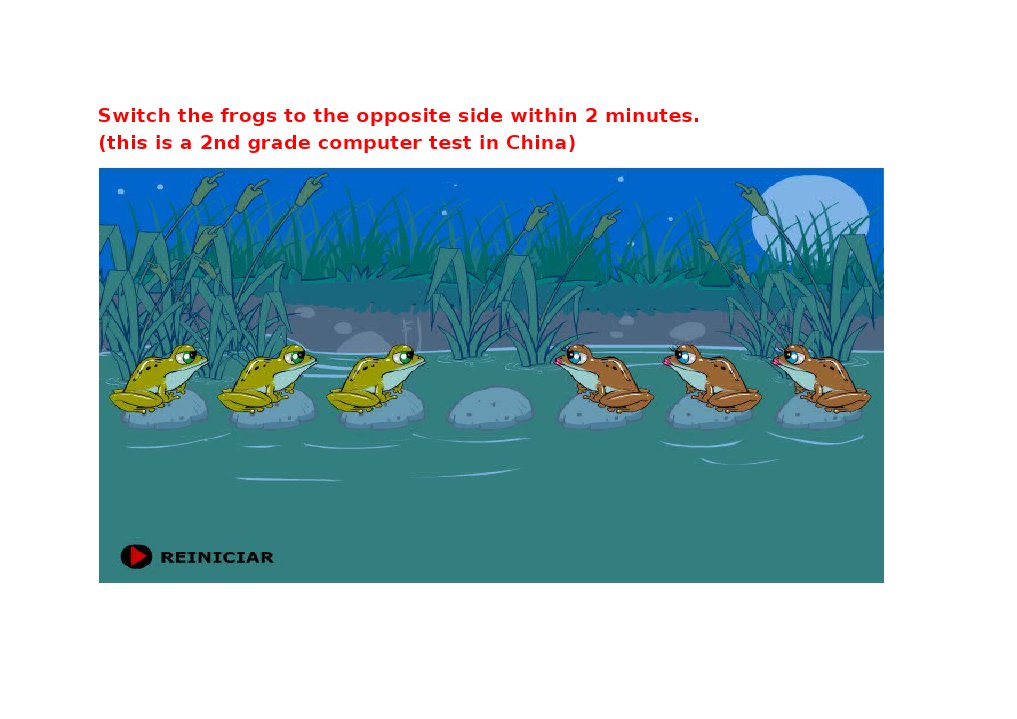 Switch The Frogs To The Opposite Side Within 2 Minutes. (This Is A 2nd ...